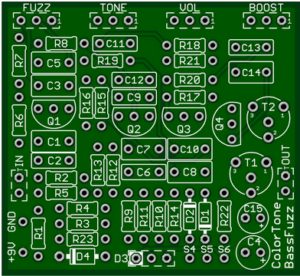 ColorTone Bass Fuzz v3 by GuitarPCB - Stomp Box Schematics
