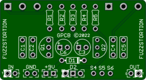 Fuzzstortion by GuitarPCB - Stomp Box Schematics